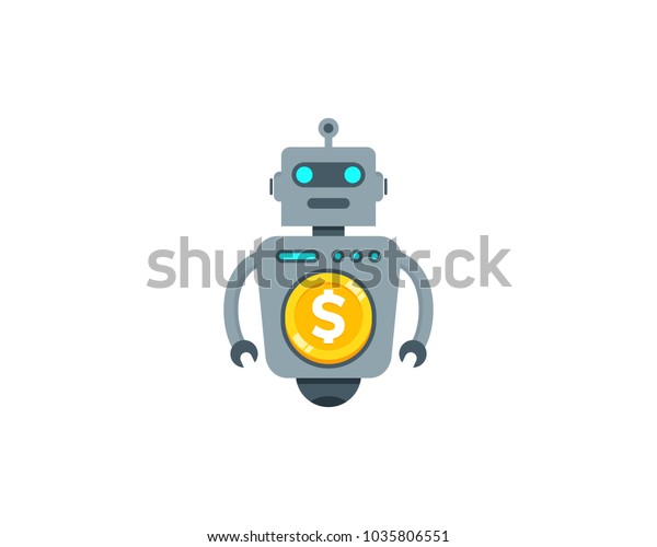 Coin Robot Icon Logo Design Element Stock Vector (Royalty Free ...