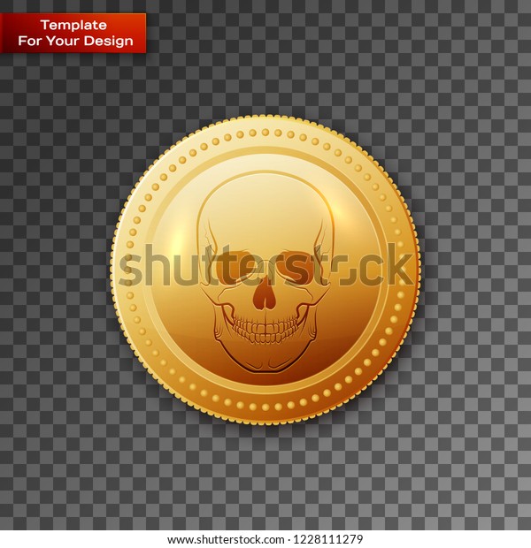 Coin Skull Pirate On Transparent Background Stock Vector (Royalty Free ...