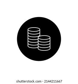 Coin Stack Icon Black Round Stock Vector (Royalty Free) 2144211667 ...