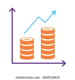 Coins Bars Chart Increase Arrow Stock Vector (Royalty Free) 2043518435 ...
