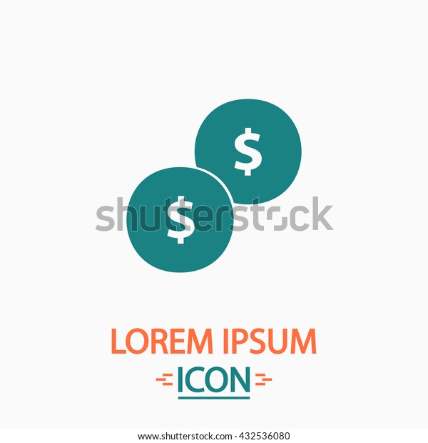 Coins Flat Icon On White Background Stock Vector (Royalty Free ...