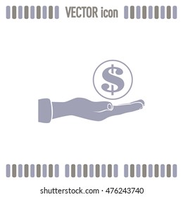 Coins Hand Icon Stock Vector (Royalty Free) 476243740 | Shutterstock