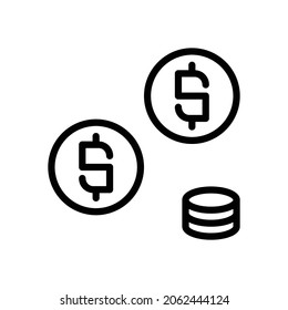Coins Icon Vector Simple Outline Style Stock Vector (Royalty Free ...