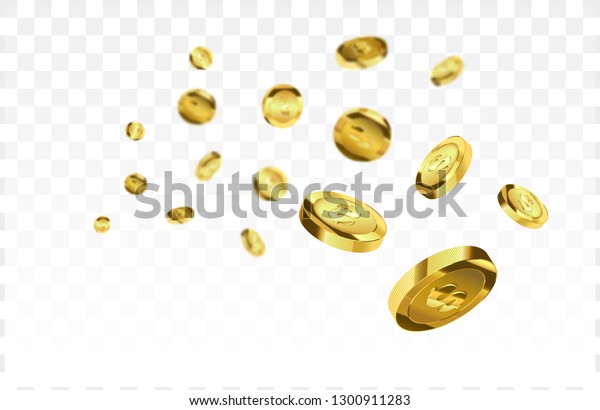 Coins Isolated On Checkered Background Gold Stock Vector (Royalty Free ...