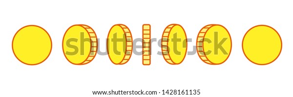 Coins Set Vector Sprites Rotation Animation 스톡 벡터(로열티 프리) 1428161135 ...