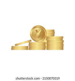 Coins Stack Yen Sign Gold Coins Stock Vector (Royalty Free) 2150070319 ...