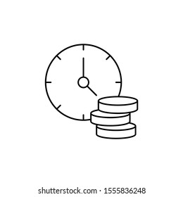 Clock Coins Icon Time Money Concept Stock Vector (Royalty Free ...
