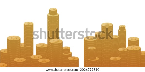 Coins Tower Stack On White Background Stock Vector (Royalty Free ...