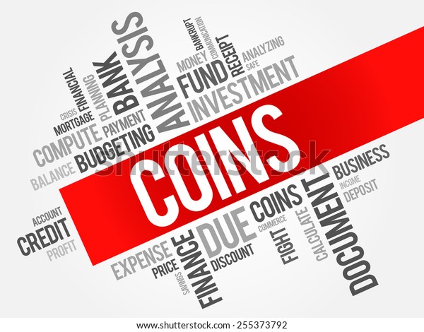 Coins Word Cloud Business Concept Stock Vector (Royalty Free) 255373792 ...
