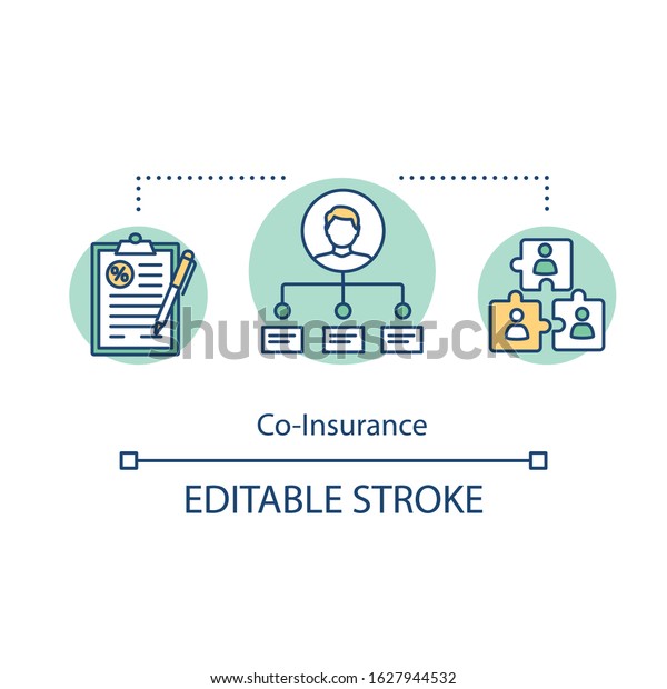Coinsurance Concept Icon Split Responsibility Joint Stock Vector ...