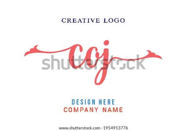 Coj Lettering Logo Simple Easy Understand Stock Vector (Royalty Free ...