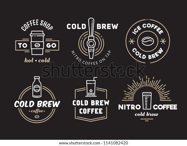 Cold Brew Coffee Nitro Coffee Badges Stock Vector (Royalty Free ...