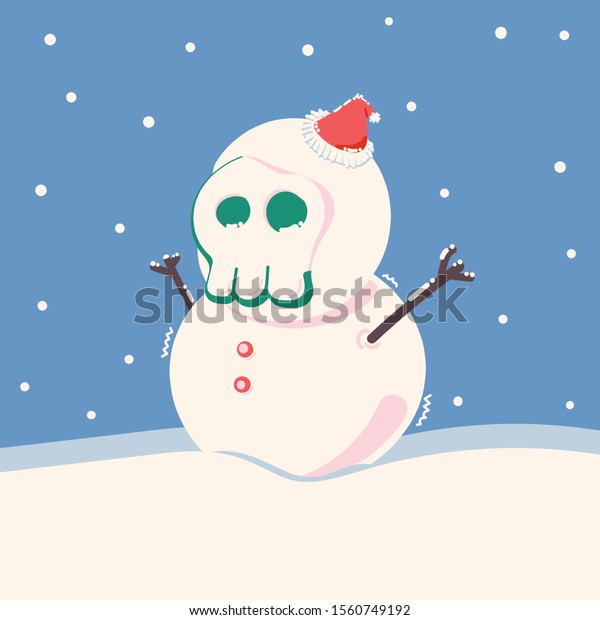 Cold Chilly Skeleton Skull Snowman Wear Stock Vector (Royalty Free ...