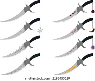 Cold Cutting Weapon Game Asset Various Stock Vector (Royalty Free ...