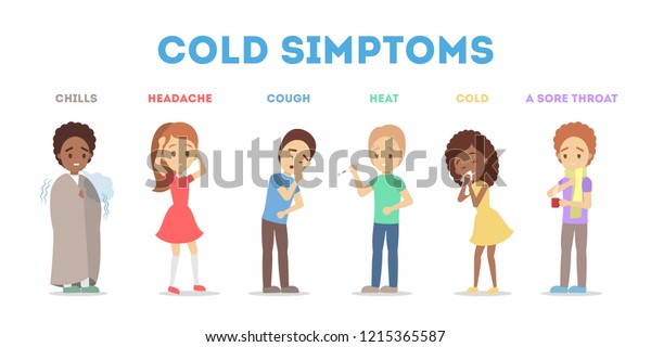 Cold Flu Symptoms Infographic Fever Cough: vetor stock (livre de ...