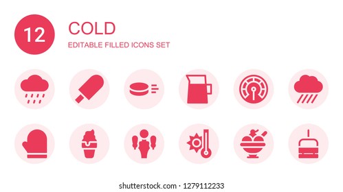 Cold Icon Set Collection 12 Filled Stock Vector (Royalty Free ...