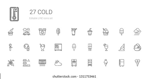 Cold Icons Set Collection Cold Ice Stock Vector (Royalty Free ...