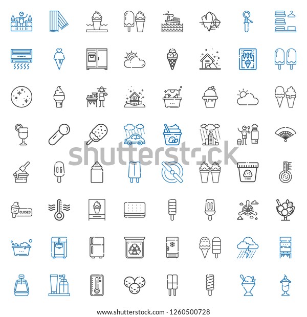 Cold Icons Set Collection Cold Ice Stock Vector (Royalty Free ...