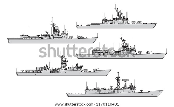 Cold War Us Frigates Stock Vector (Royalty Free) 1170110401