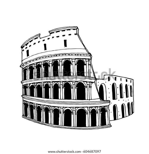 Coliseum On White Background Vector Illustration Stock Vector (Royalty ...