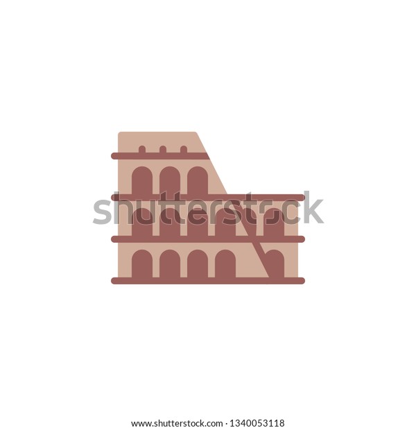 Coliseum Rome Architecture Flat Icon Vector Stock Vector (Royalty Free) 1340053118 | Shutterstock