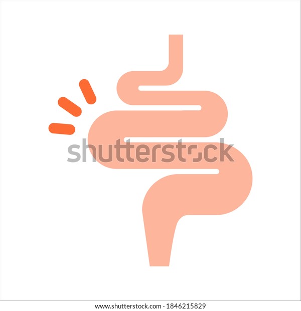 Colitis Icon On White Background Color Stock Vector (Royalty Free ...