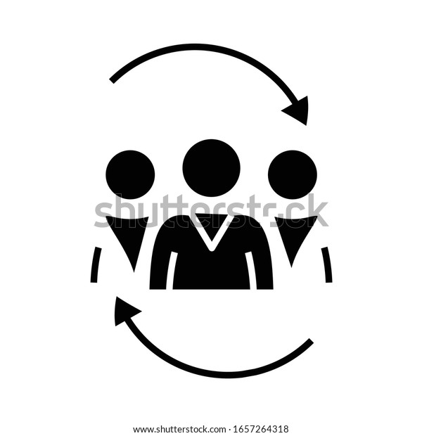 Collaboration Black Icon Concept Illustration Vector Stock Vector ...