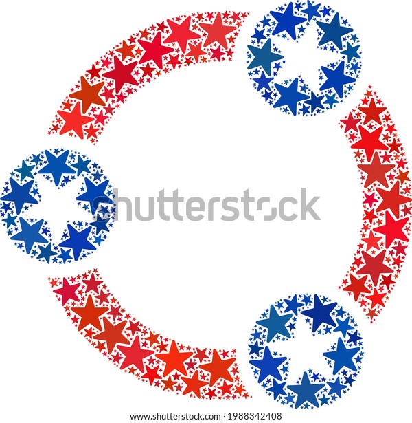 Collaboration Collage Stars Different Sizes Color Stock Vector (Royalty ...