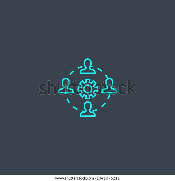 Collaboration Concept Blue Line Icon Simple Stock Vector (Royalty Free ...