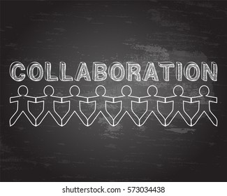 Collaboration Hand Drawn Text Cut Out Stock Vector (Royalty Free ...