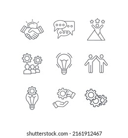 Collaboration Icons Set Collaboration Pack Symbol Stock Vector (Royalty ...
