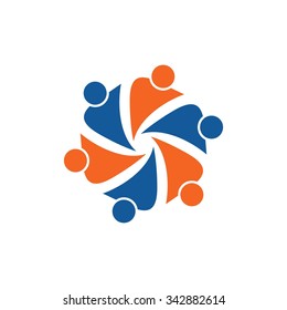 Collaboration Modern Teamwork Logo Design Template Stock Vector ...