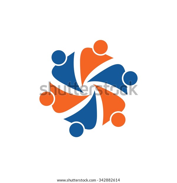 Collaboration Modern Teamwork Logo Design Template: vector de stock ...