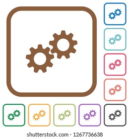 Collaboration Simple Icons Color Rounded Square Stock Vector (Royalty ...