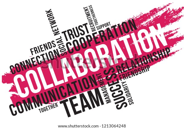 Collaboration Word Cloud Collage Teamwork Social Stock Vector (Royalty ...