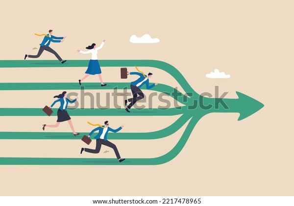 Collaboration Working Together Achieve Target Leadership Stock Vector ...