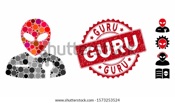 Collage Alien Mechanic Icon Rubber Stamp Stock Vector (Royalty Free ...