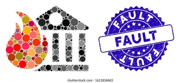 Collage Bank Fire Conflagration Icon Rubber Stock Vector (Royalty Free ...