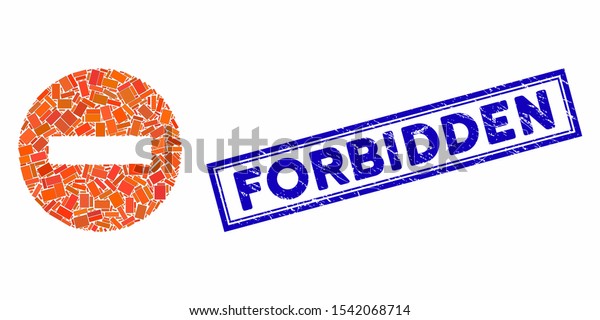Collage Forbidden Rubber Stamp Seal Forbidden Stock Vector (Royalty ...