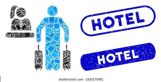Collage Hotel Reception Rubber Stamp Seals Stock Vector (Royalty Free ...