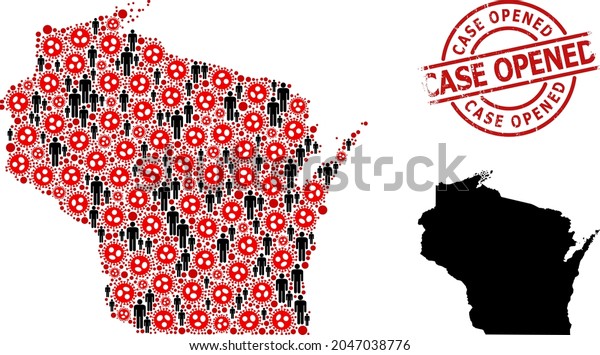 Collage Map Wisconsin State Designed Sars Stock Vector (Royalty Free ...