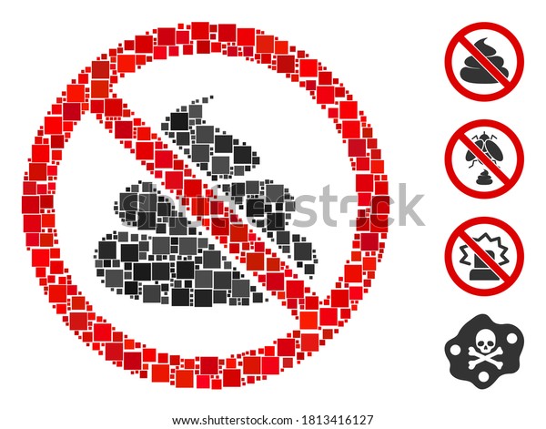 Collage No Shit Icon United Square Stock Vector (Royalty Free ...