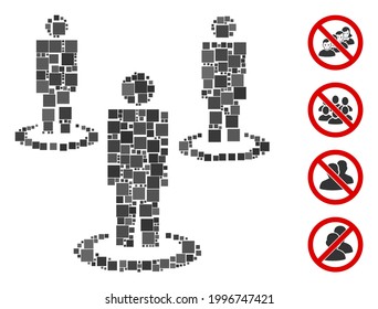 Collage People Icon Constructed Square Elements Stock Vector (Royalty ...