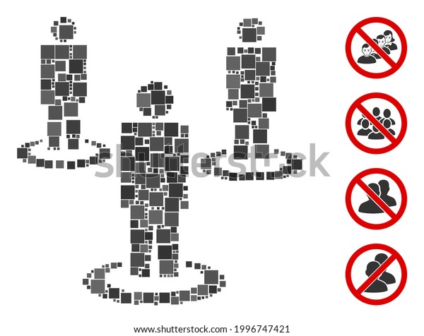 Collage People Icon Constructed Square Elements Stock Vector (Royalty ...