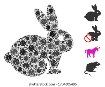 Collage Rabbit United Flu Virus Icons Stock Vector (Royalty Free ...