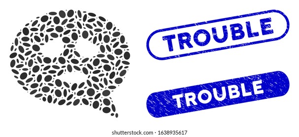 Collage Sadly Smiley Message Rubber Stamp Stock Vector (Royalty Free ...
