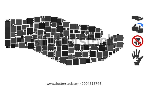 Collage Share Hand Icon Organized Square Stock Vector (Royalty Free ...