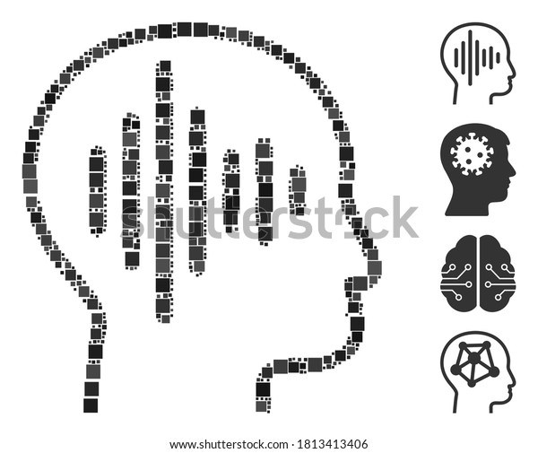 Collage Sound Thinking Icon Organized Square Stock Vector (Royalty Free ...