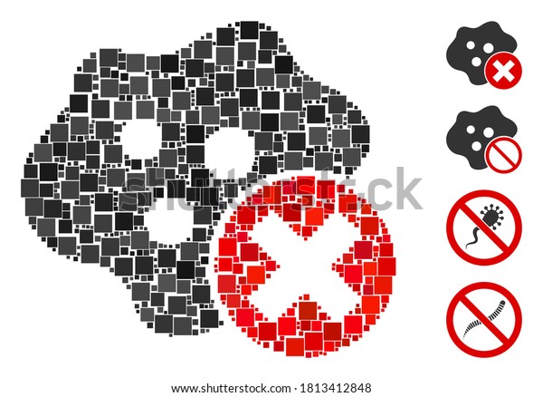 Collage Stop Infection Icon Organized Square Stock Vector (Royalty Free ...