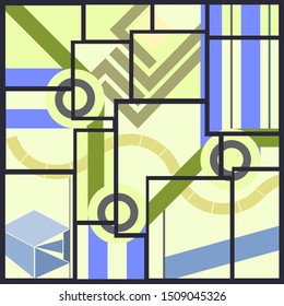 Collage Template Geometric Shapes Abstract Image Stock Vector (Royalty ...